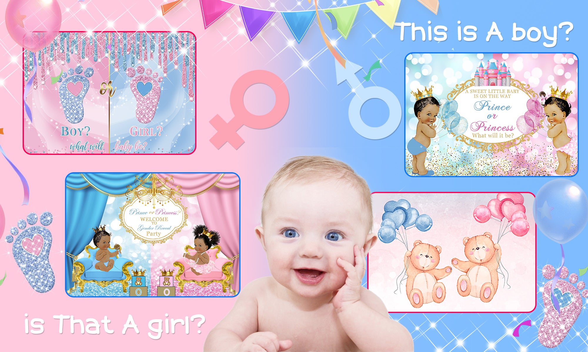 Personalized Round Circle Backdrops for your Party and Holiday Events